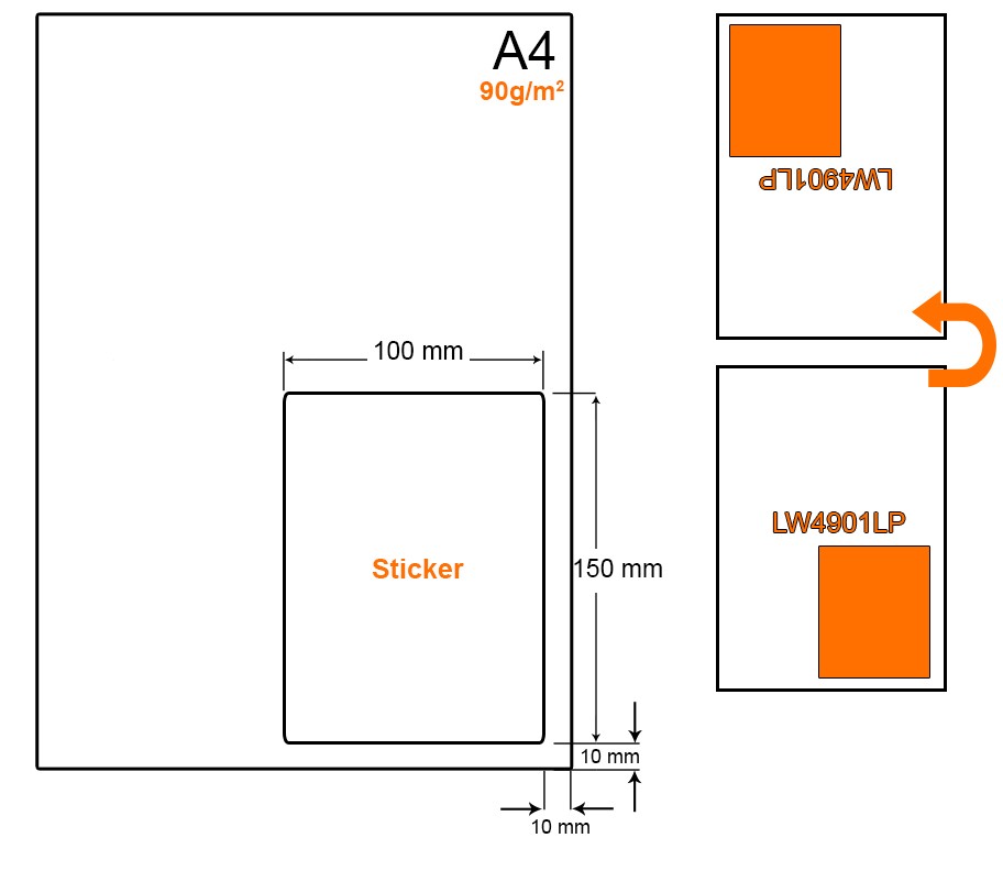 A4 Papier met 1 sticker - LW4901LP Labelworld